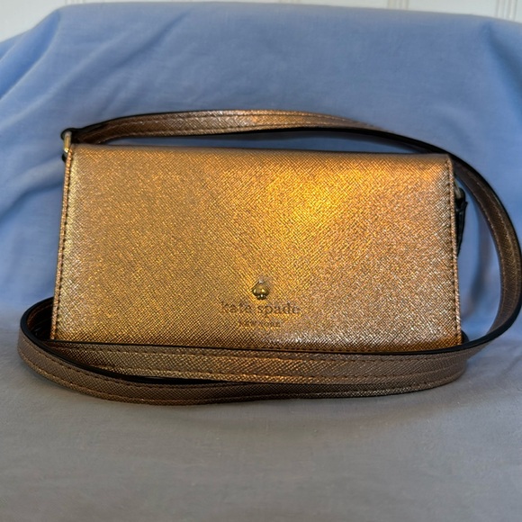 kate spade | Bags | Kate Spade Rose Gold Phone Wallet With Strap | Poshmark